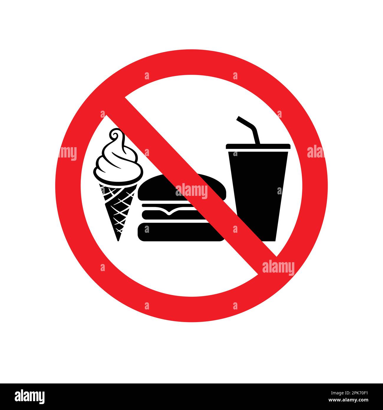 classic simple no food or drinks eating drinking symbol sign vector ...
