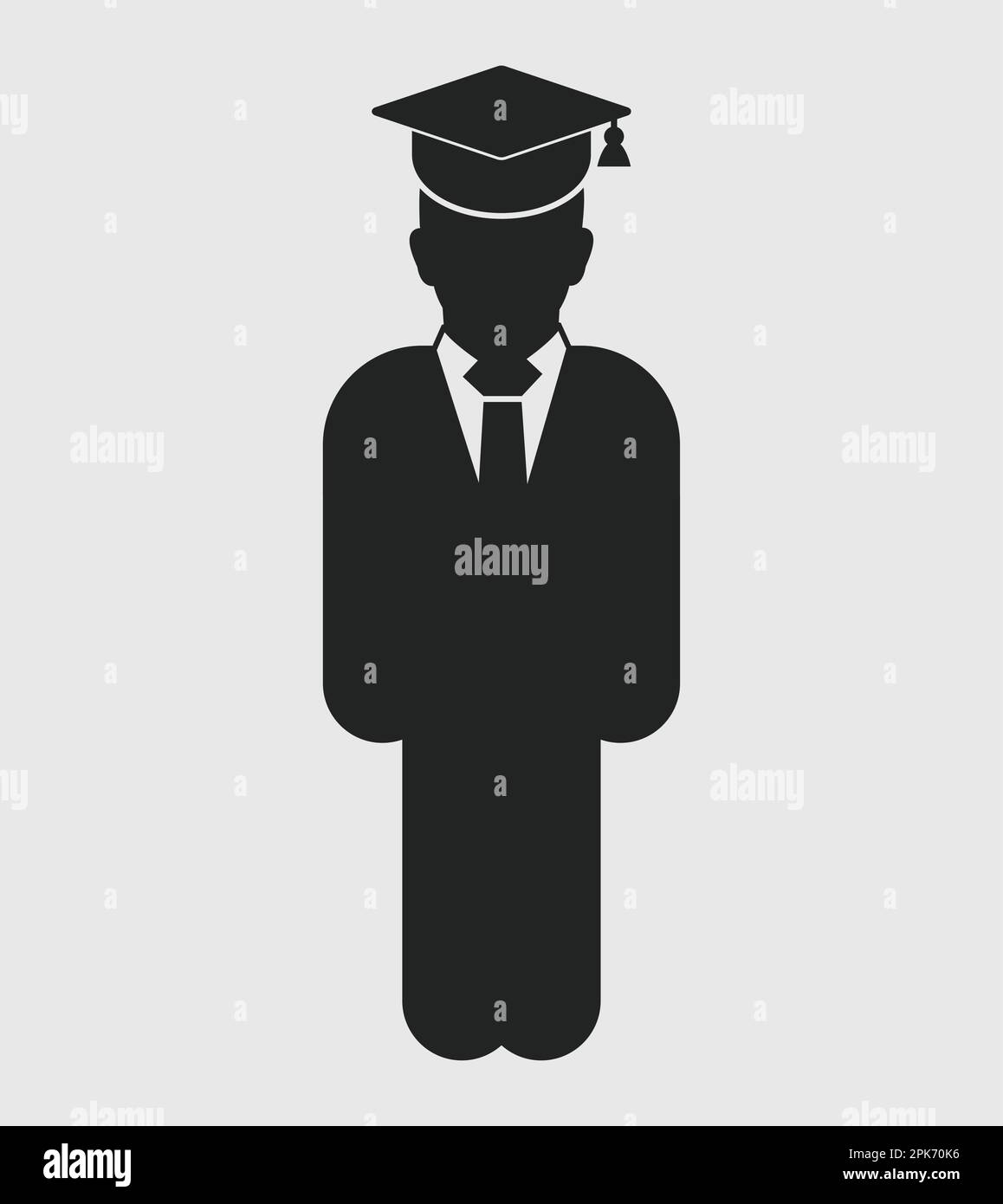 Graduate Student Icon. Standing male symbol on gray background. Flat ...