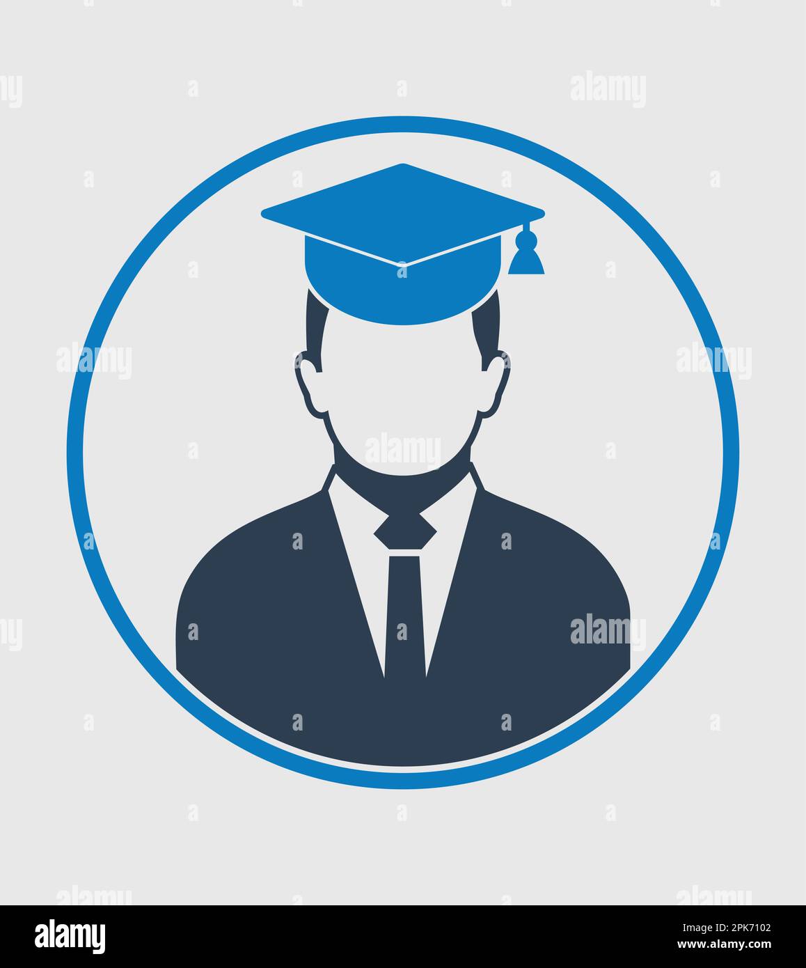 Male graduate student profile icon with gown and cap. Flat style vector ...