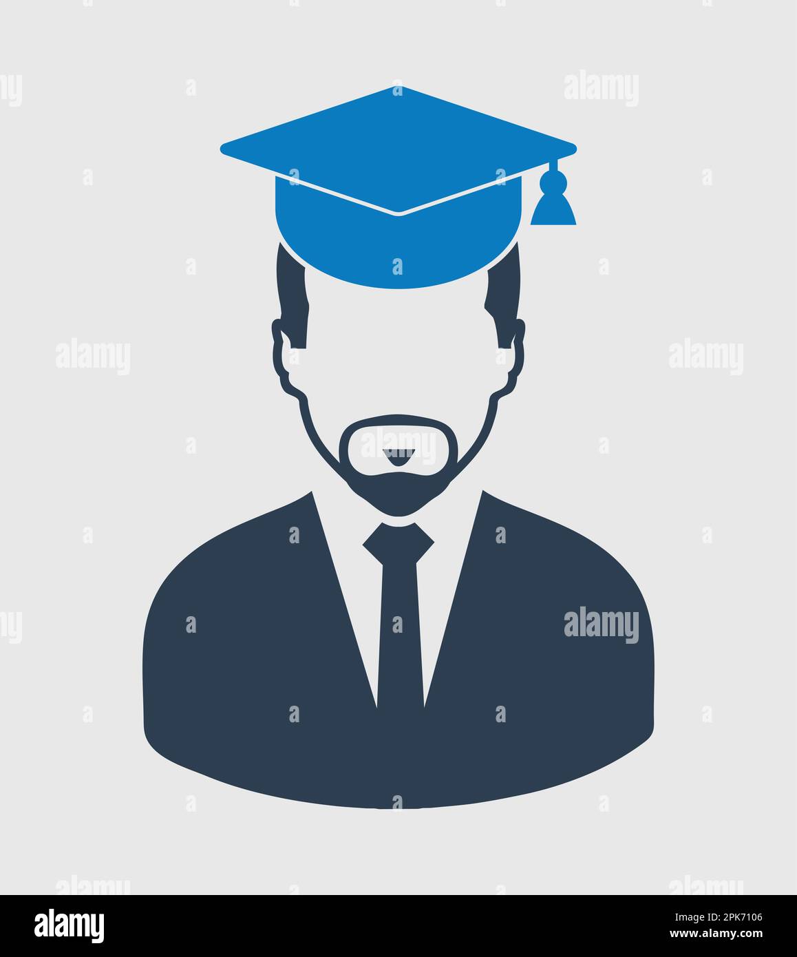 Male graduate student icon with gown and cap. Flat style vector EPS ...