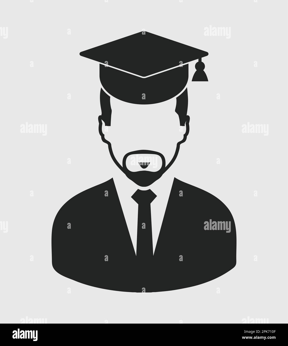 Male graduate student icon with gown and cap. Flat style vector EPS ...