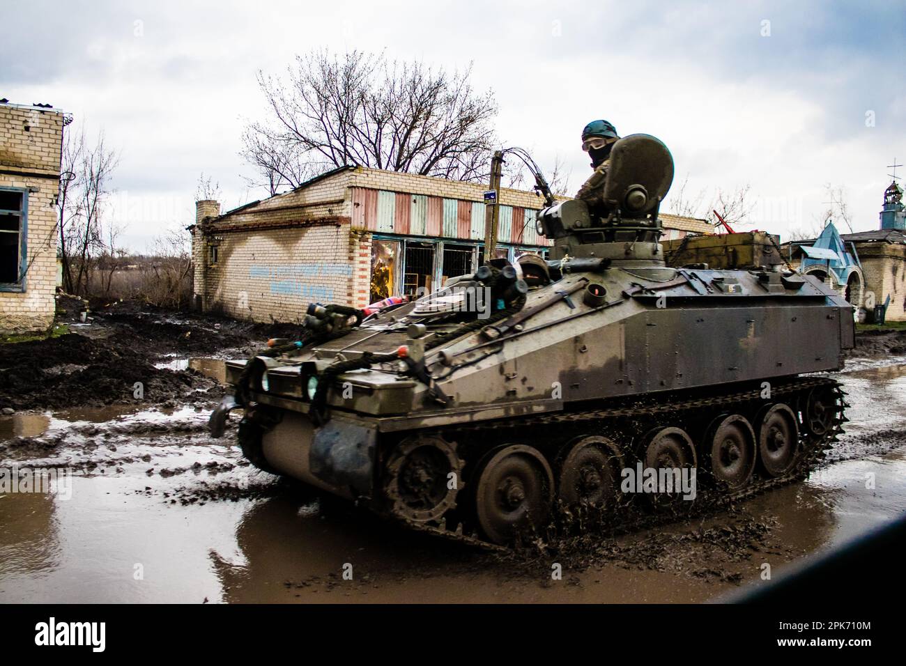 Armored vehicle CV102 Spartan used by the Ukrainian army on the Donbas ...