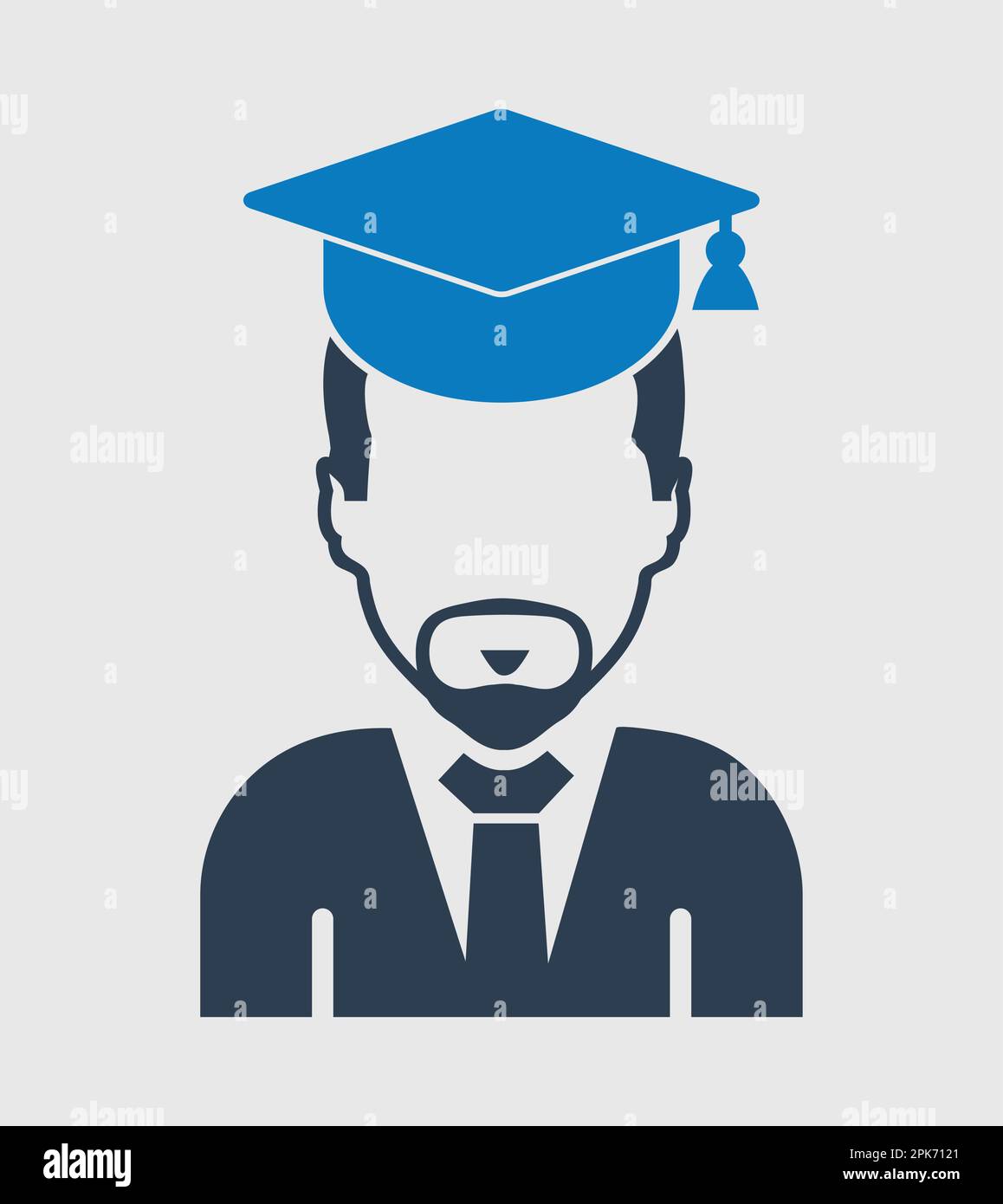 Male graduate student icon with gown and cap. Flat style vector EPS ...