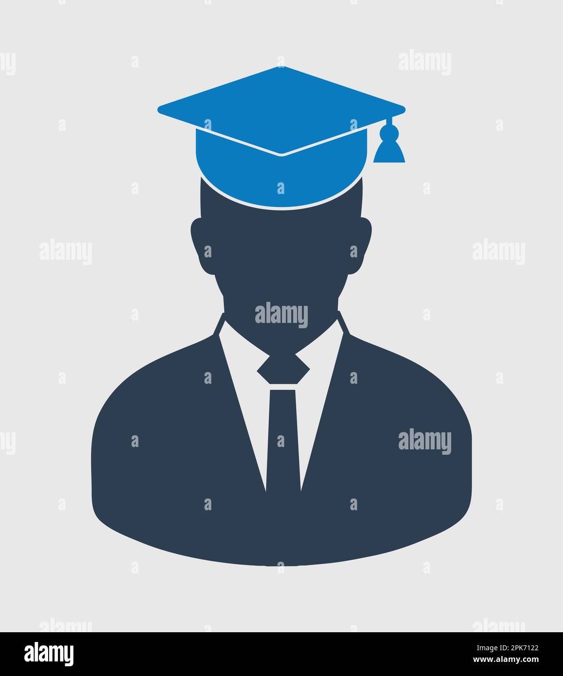 Male graduate student icon with gown and cap. Flat style vector EPS ...