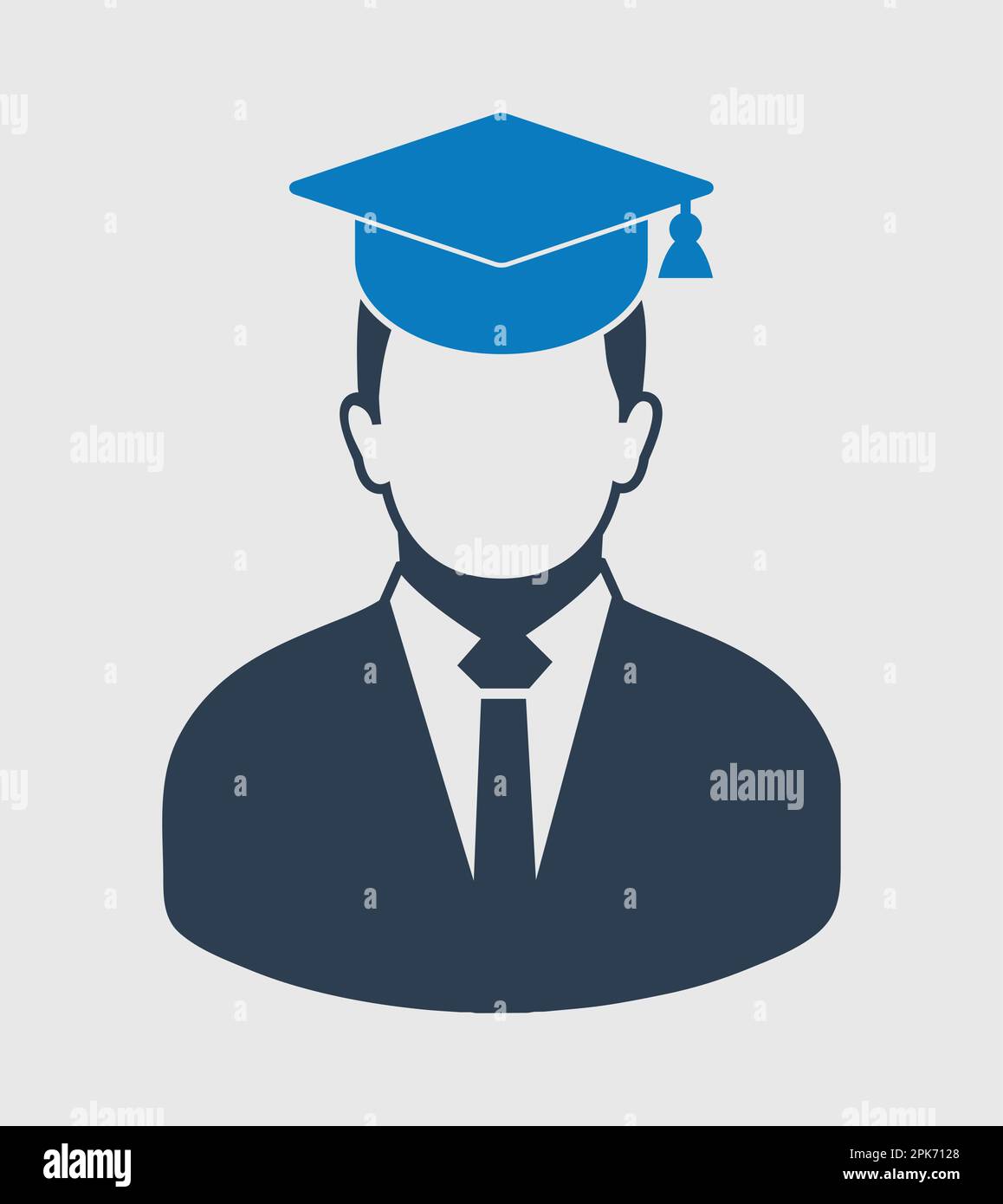 Male graduate student icon with gown and cap. Flat style vector EPS ...