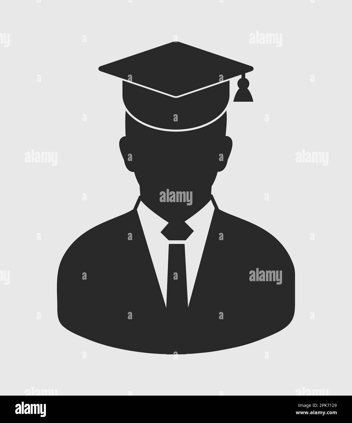 Male graduate student icon with gown and cap. Flat style vector EPS ...