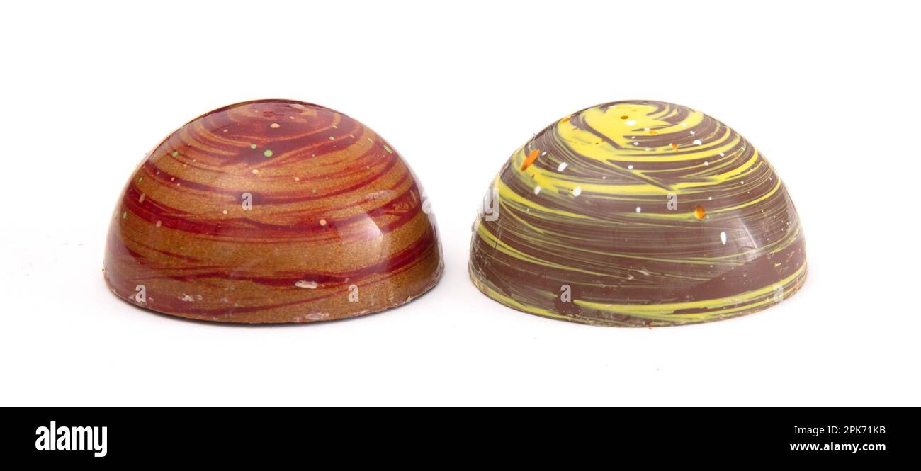 Modern gourmet bonbons, aka bon-bon or truffle made of chocolate ...
