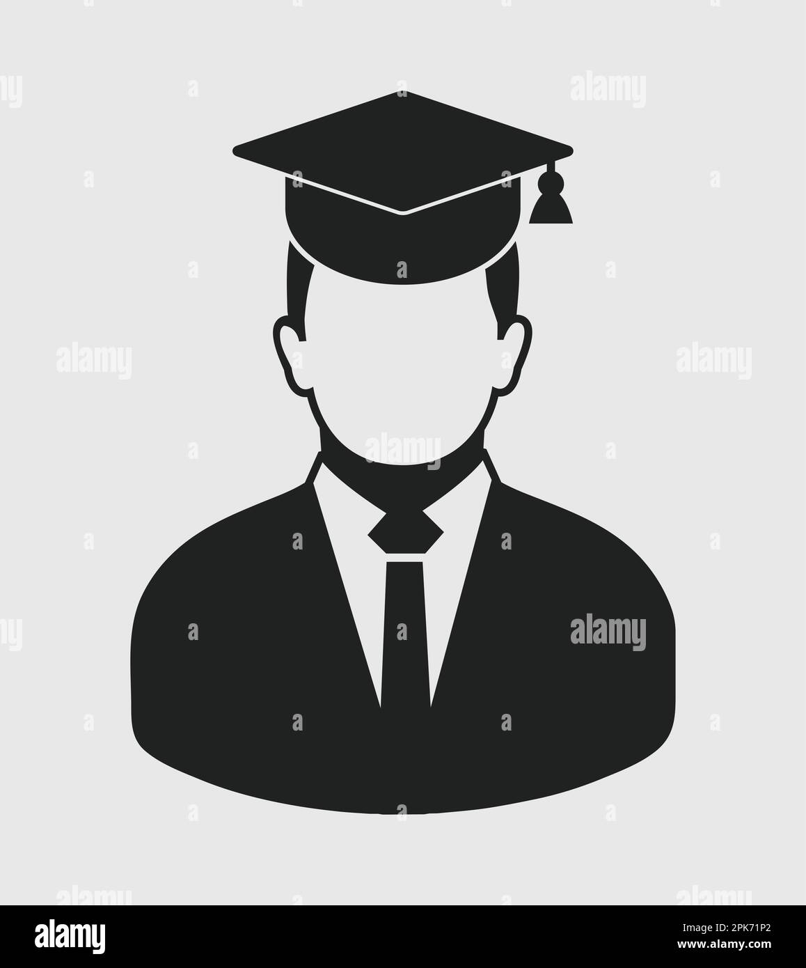 Male graduate student icon with gown and cap. Flat style vector EPS ...