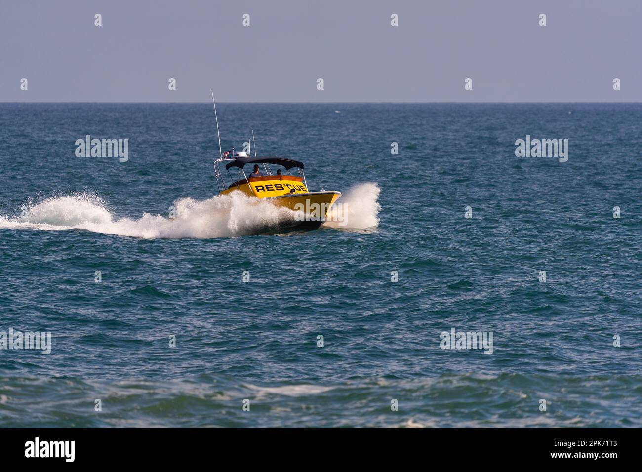 Lifeguard boat on sea, Newport Beach, California, USA Stock Photo - Alamy