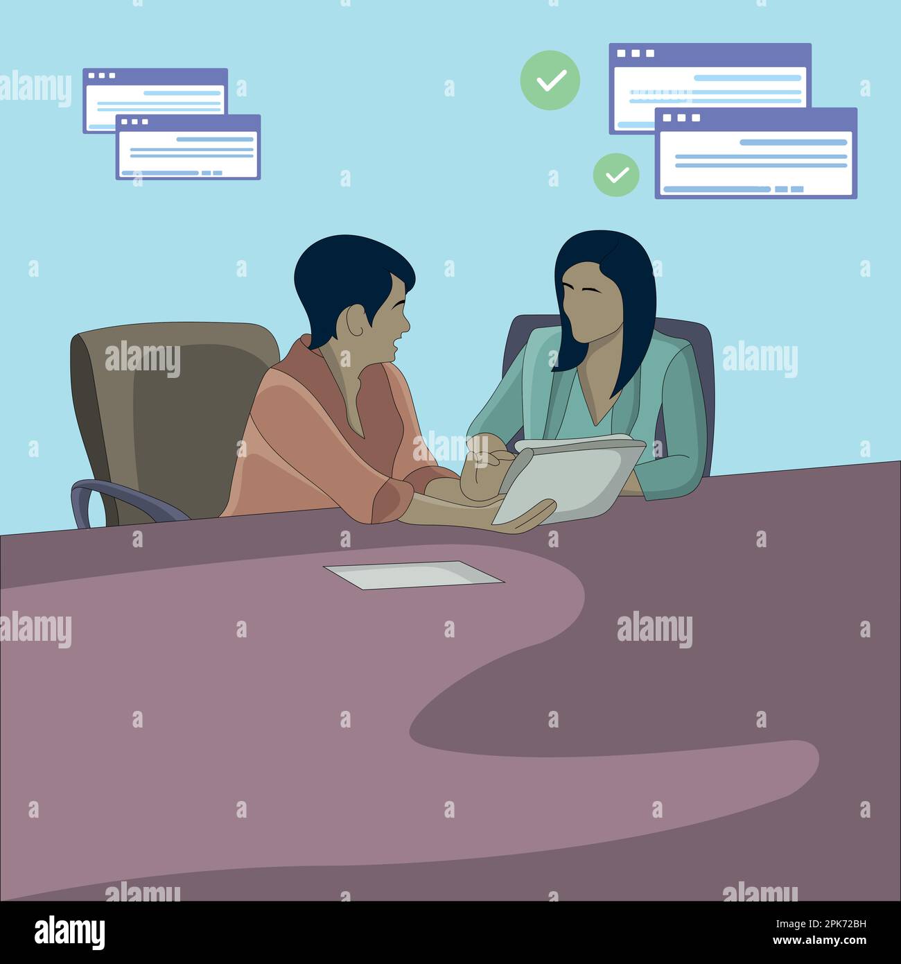 Talk woman man office Stock Vector Images - Alamy