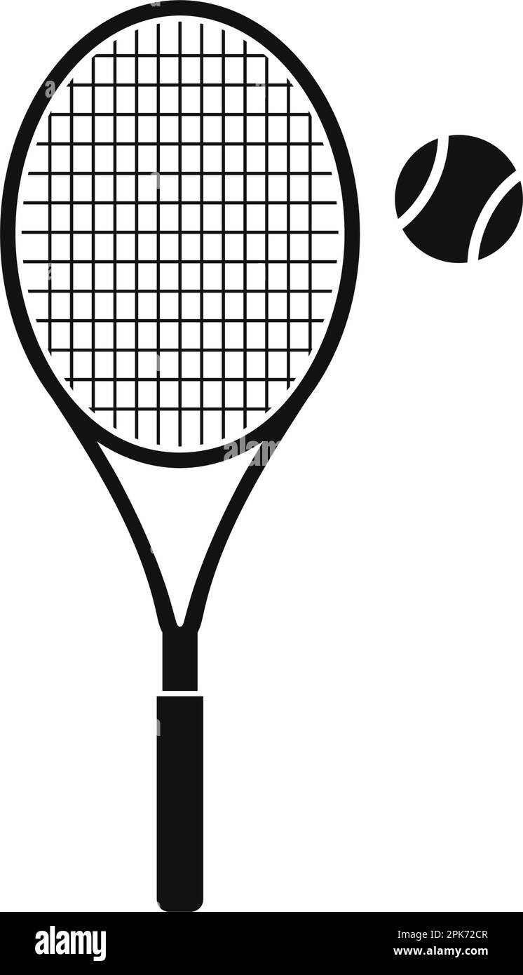 Tennis Racket and Ball Icon. Flat style vector EPS Stock Vector Image ...