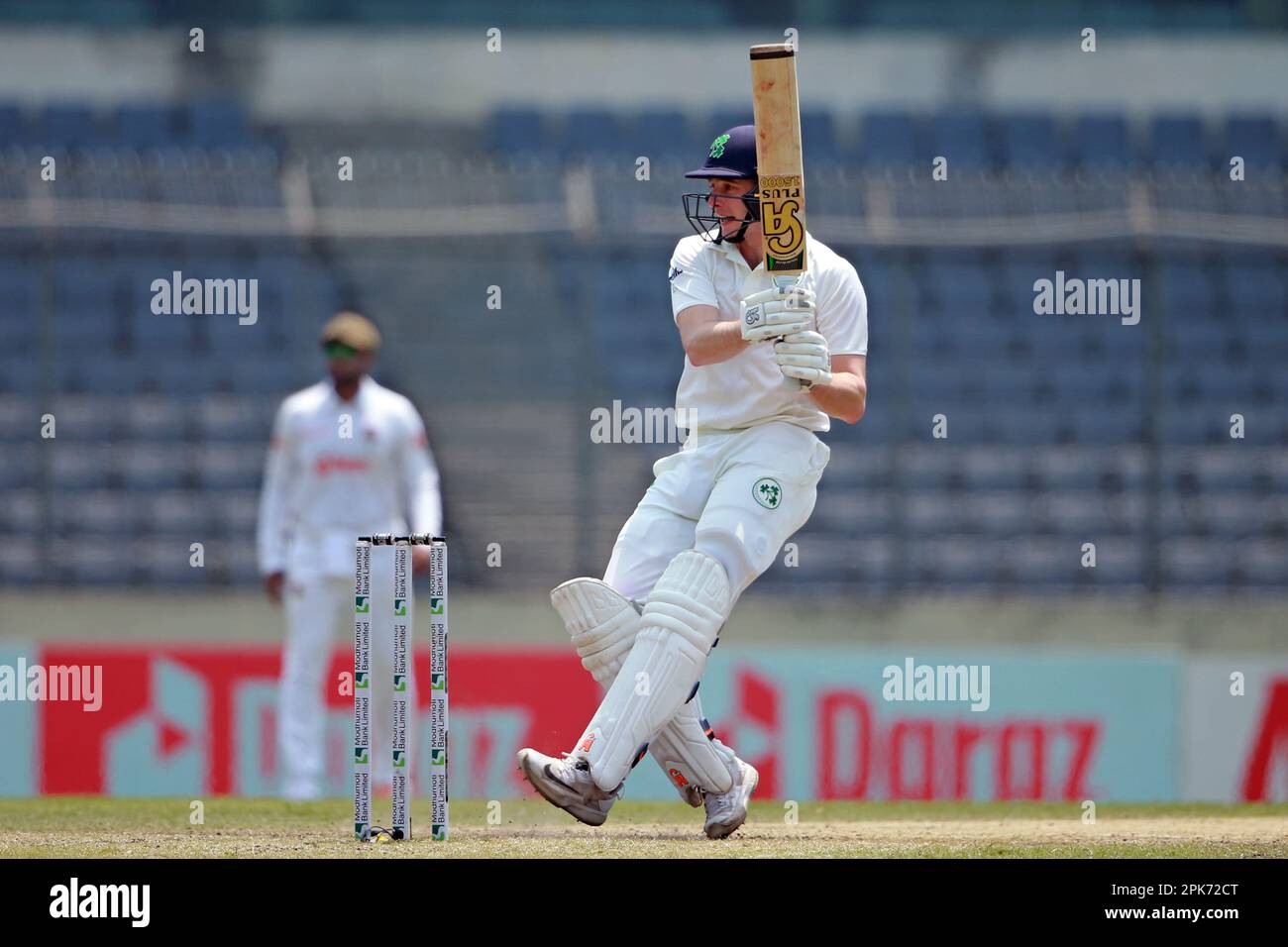 Lorcan Tucker (R) bats during the third day of the alone test match ...