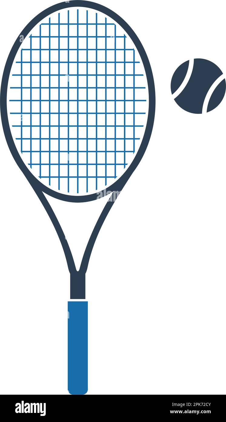 Tennis Racket and Ball Icon. Flat style vector EPS Stock Vector Image ...
