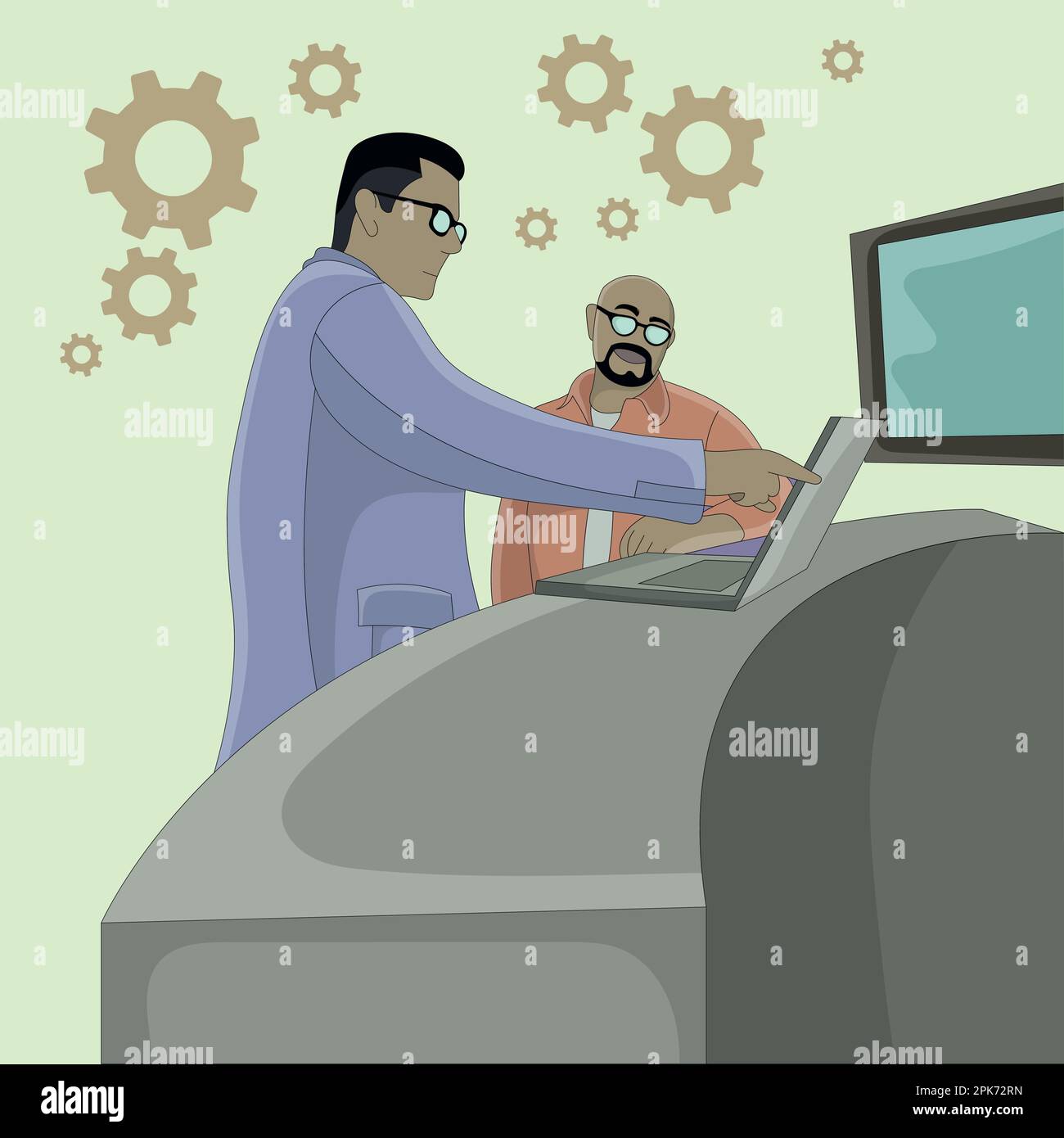 Cartoon illustration two people looking Stock Vector Images - Alamy