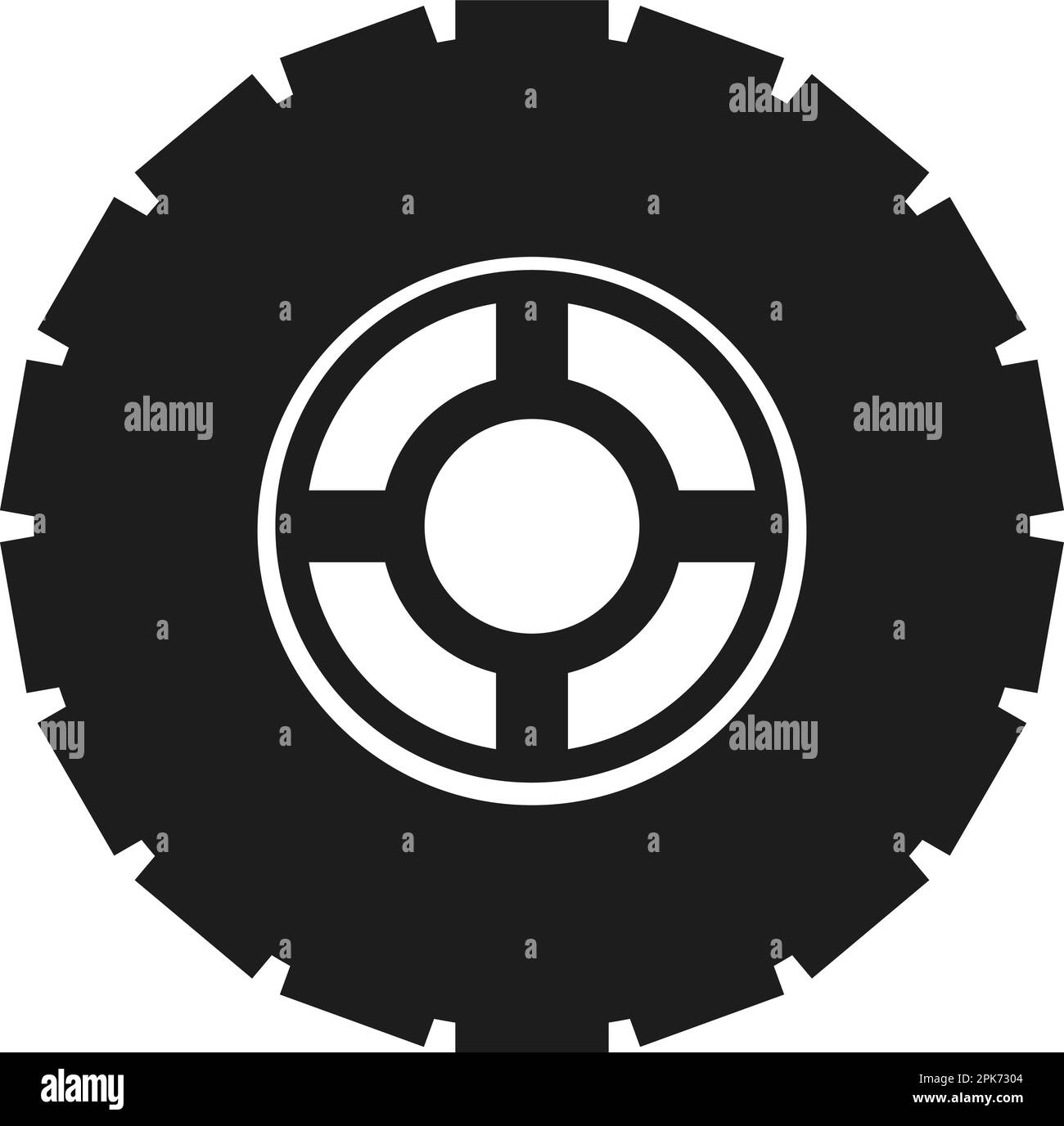 Car Tire and Wheel Icon. FLat style vector EPS Stock Vector Image & Art ...