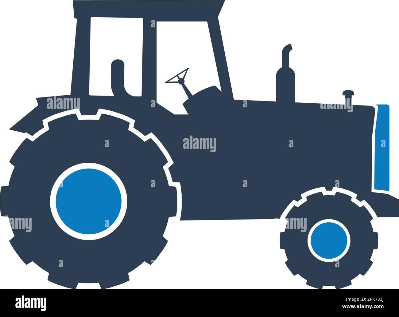 Farming Tractor Icon. Flat Style vector EPS Stock Vector Image & Art ...