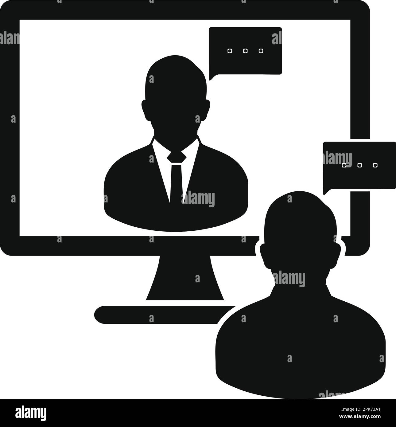 Video conference icon. Flat style vector EPS Stock Vector Image & Art ...