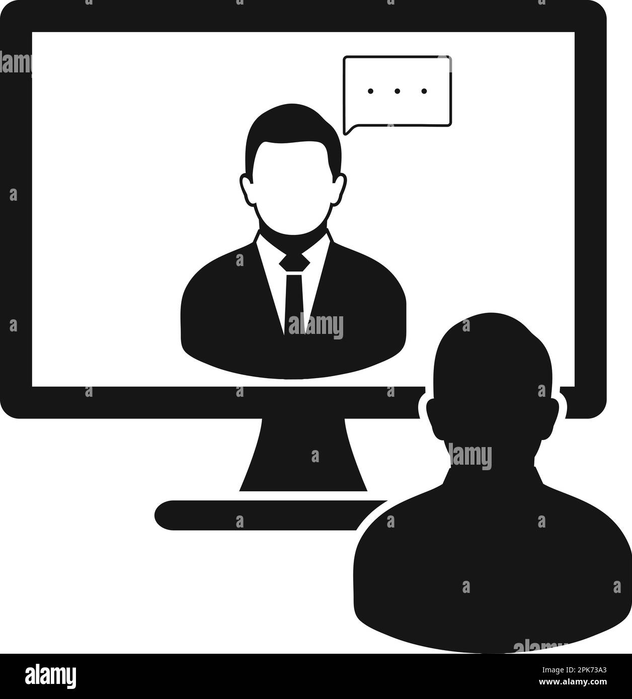 Video conference icon. Flat style vector EPS Stock Vector Image & Art ...