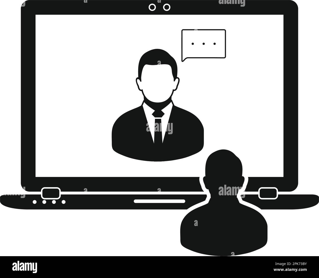 Video conference online meeting icon Black and White Stock Photos ...