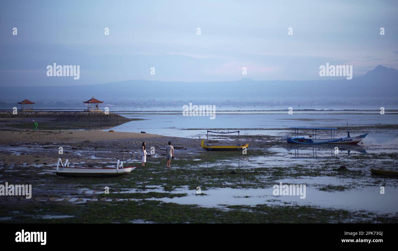 4k photography, epic texture of the beach at low tide, rising above ...