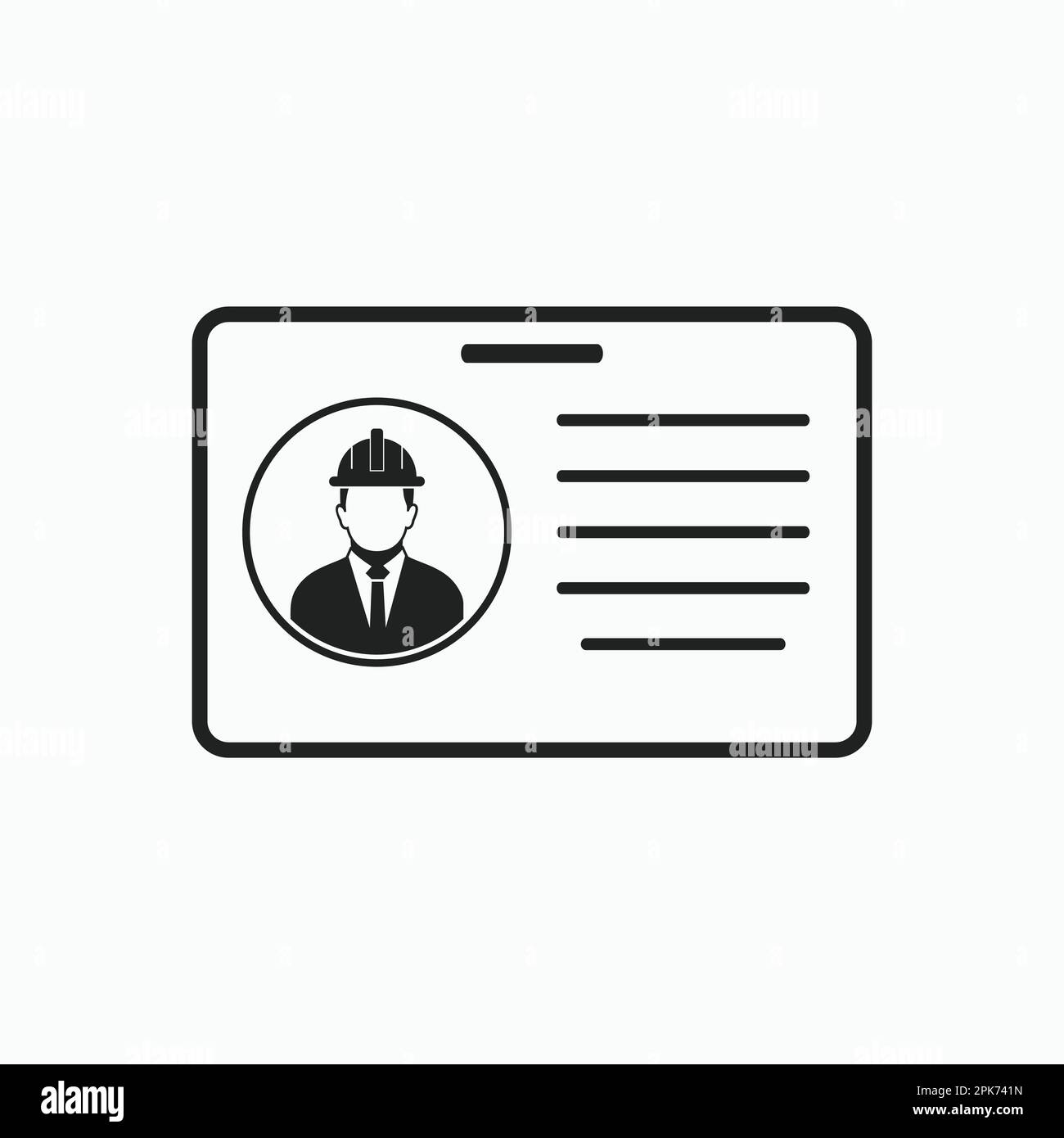 Worker ID card. Flat style vector EPS Stock Vector Image & Art - Alamy