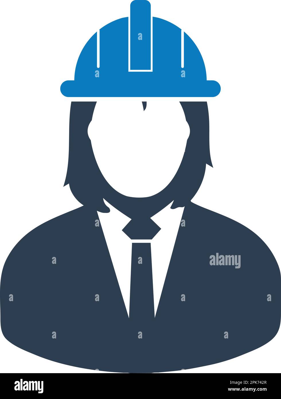 Female Engineer Icon. Flat style vector EPS Stock Vector Image & Art ...