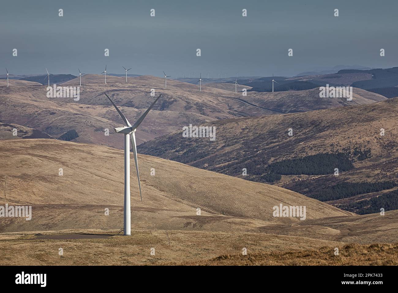 Wind turbines in the Scottish mountains Stock Photo - Alamy