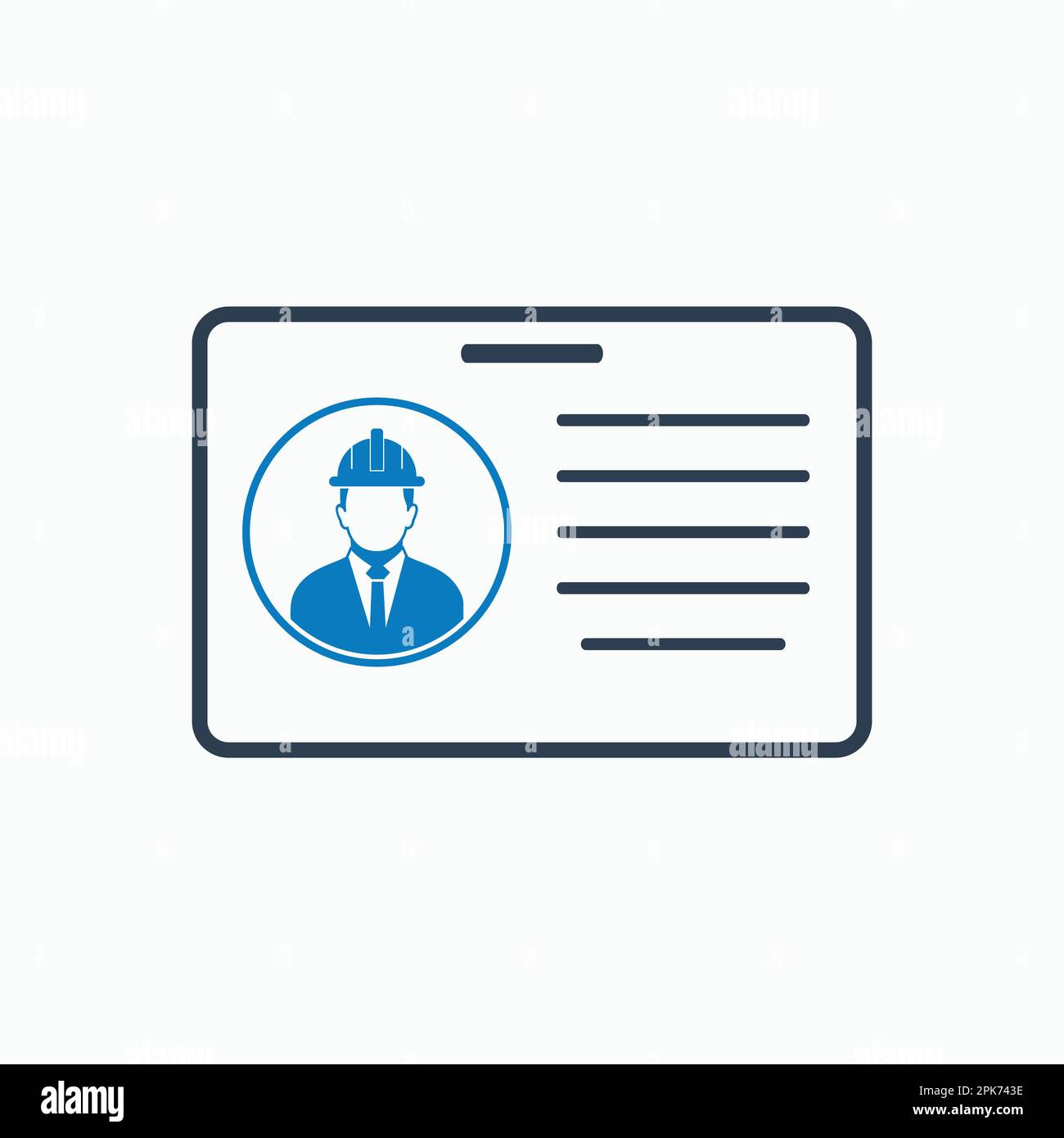 Worker ID card. Flat style vector EPS Stock Vector Image & Art - Alamy