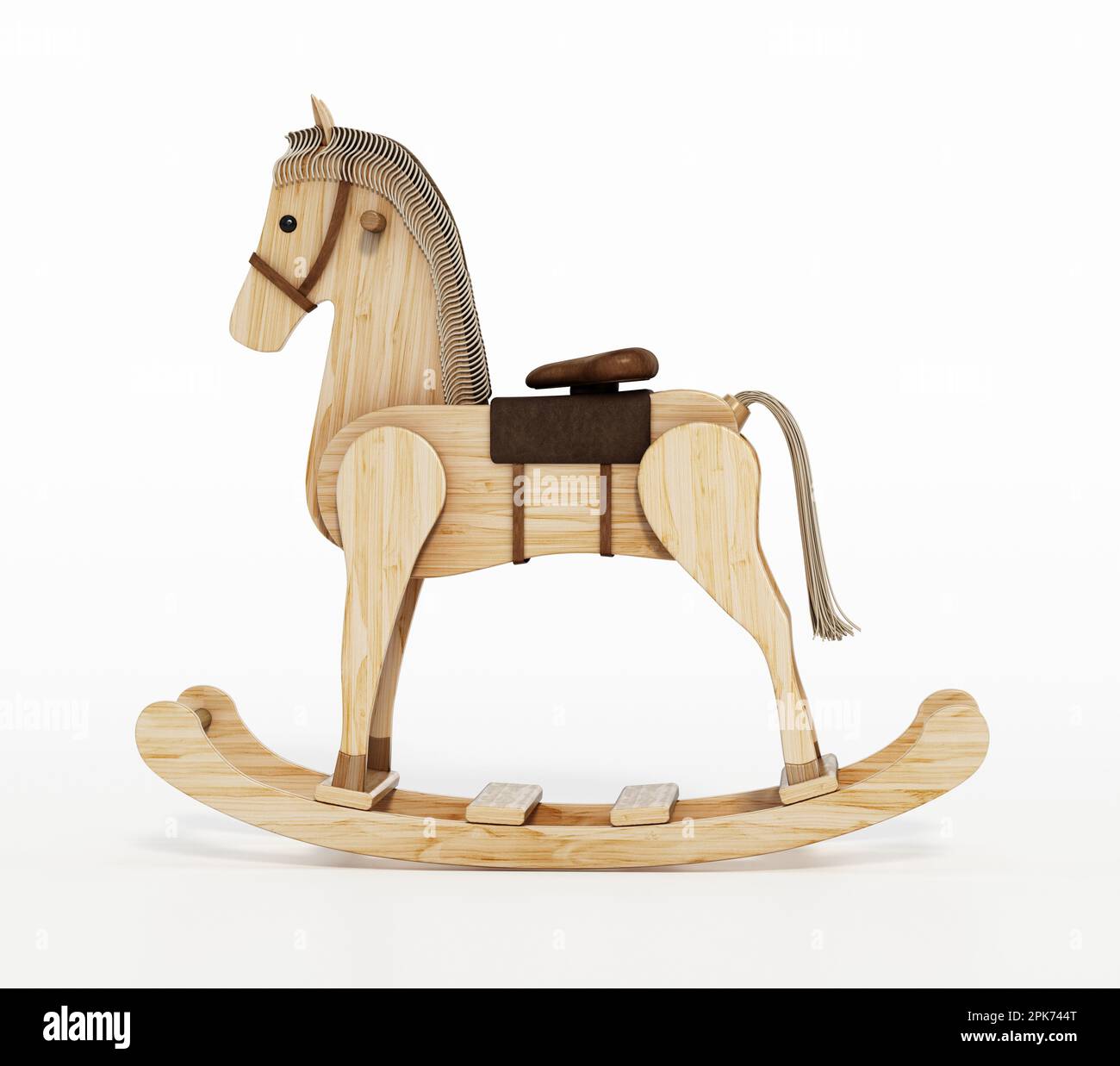 Rocking horse isolated on white background. 3D illustration Stock Photo ...