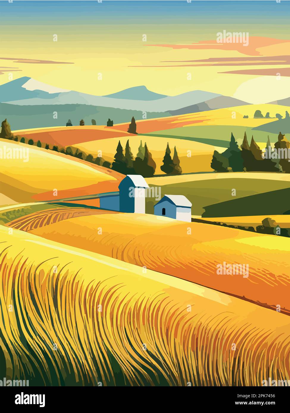 Olive farms Stock Vector Images - Alamy