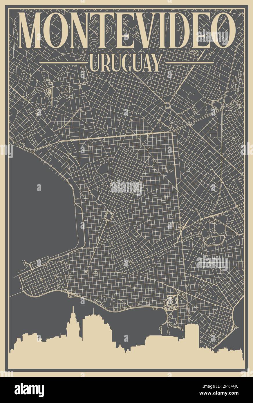 Montevideo street plan hi-res stock photography and images - Alamy