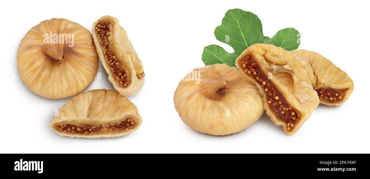 dried fig isolated on white background with full depth of field. Top ...