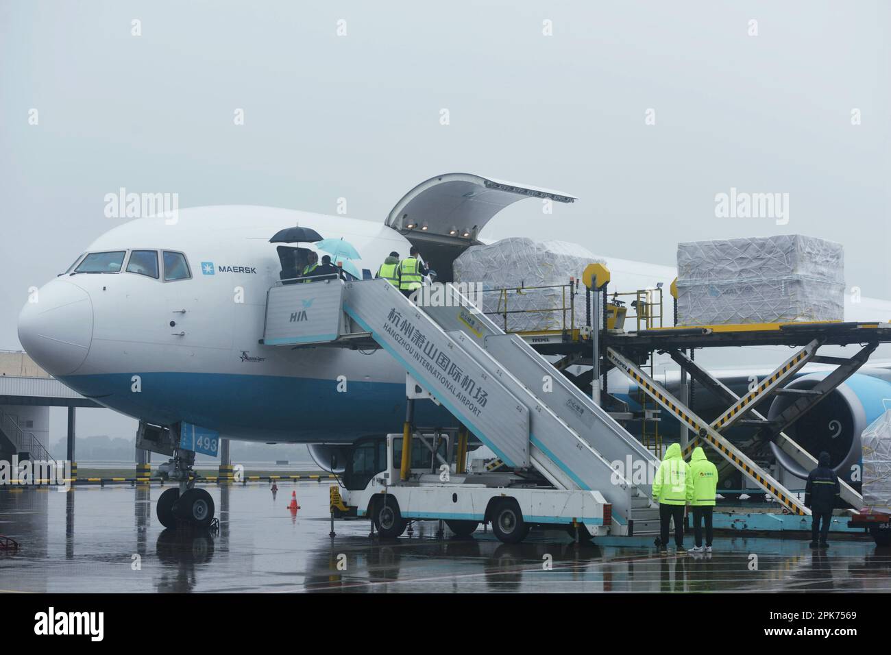 HANGZHOU, CHINA - APRIL 6, 2023 - Maersk Air Cargo's Boeing 767-300 ...