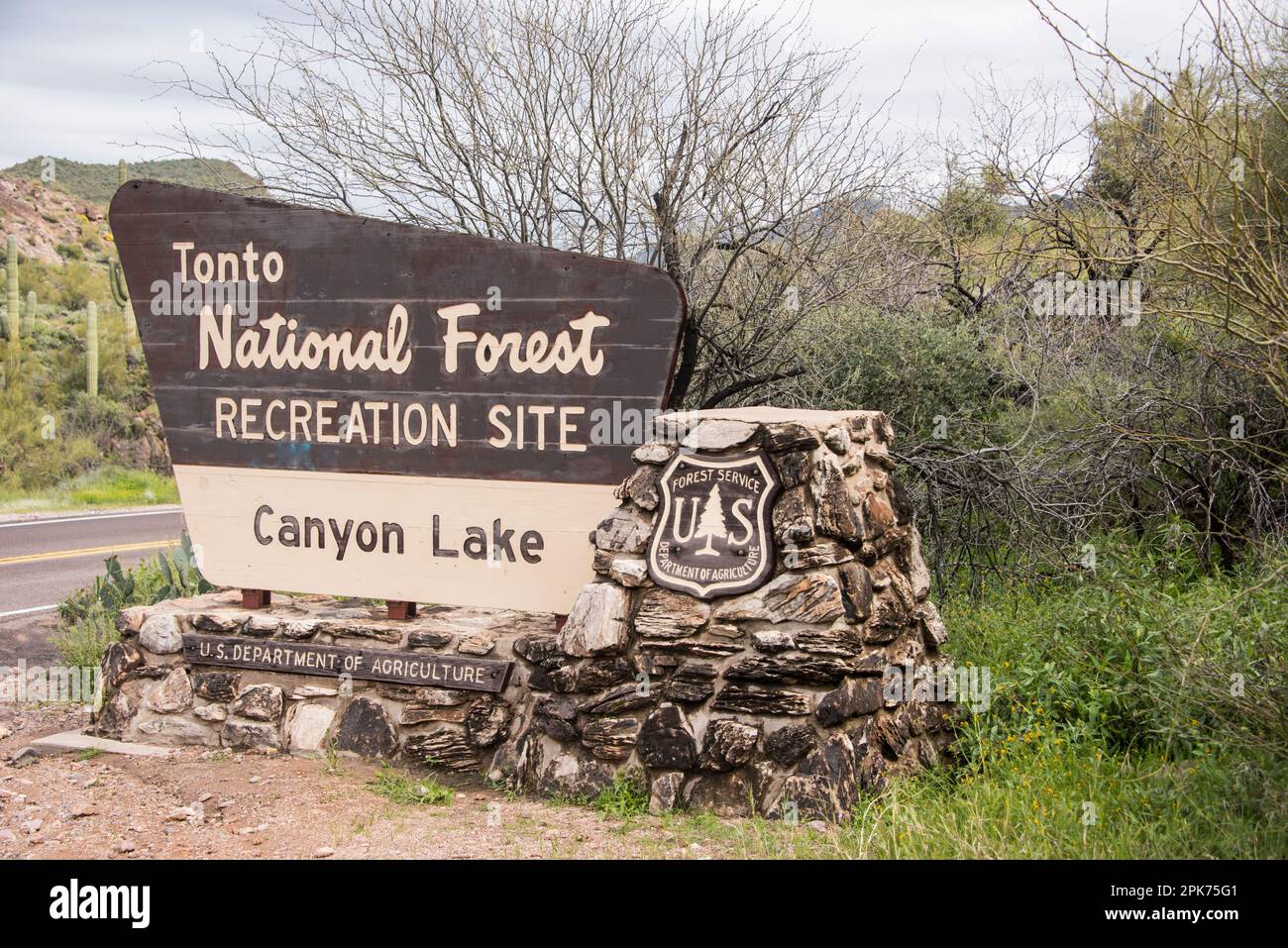 Entrance Sign To Canyon Lake Recreation Site Tonto National Forest