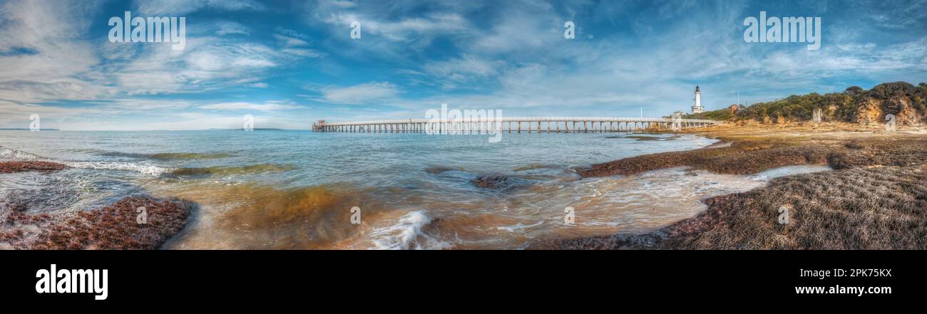 Australia, Victoria, Bellarine Peninsula, panorama of Point Lonsdale ...