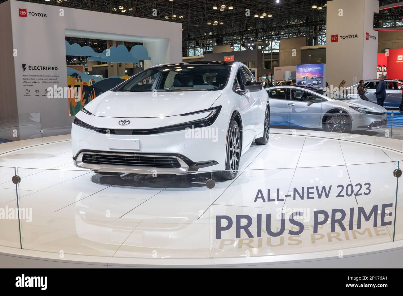 NEW YORK, NEW YORK - APRIL 05: The all-new 2023 Toyota Prius Prime seen ...