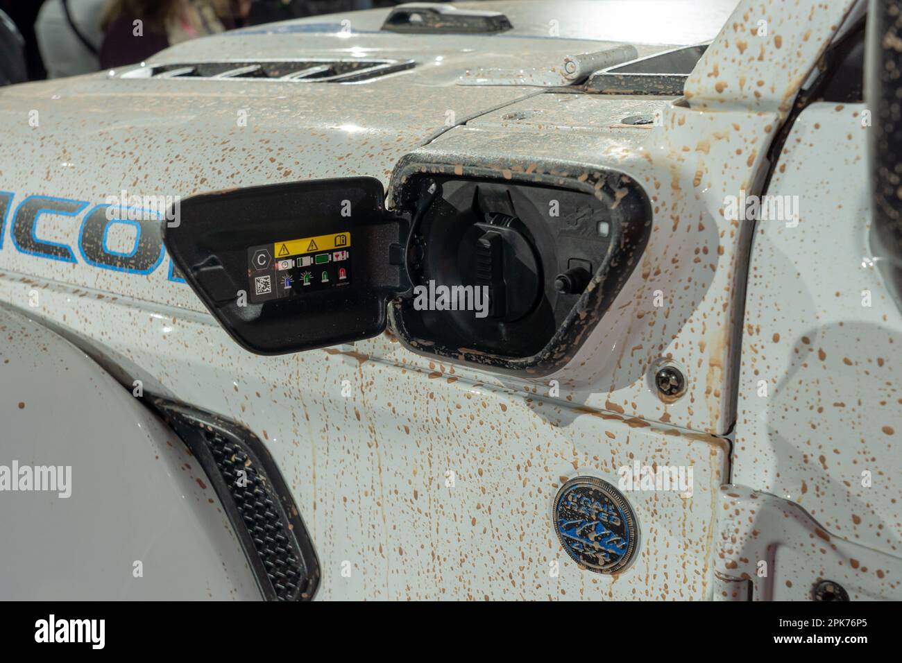 NEW YORK, NEW YORK - APRIL 05: The new 2024 Jeep Wrangler Rubicon 4xe ...