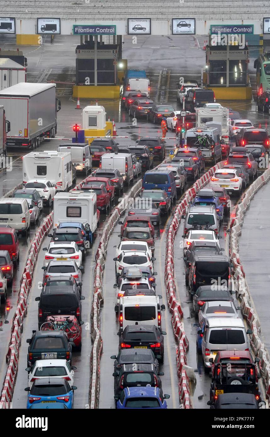 Traffic at the Port of Dover in Kent as the getaway begins for the ...