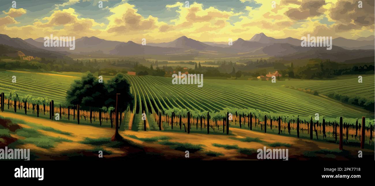 Plant rows vintage illustration Stock Vector Images - Alamy