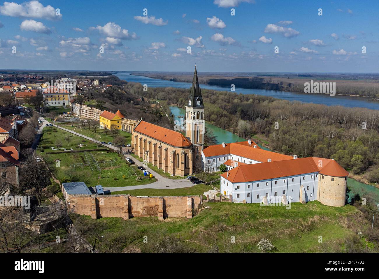 Aerial photo taken on March 16, 2023 shows Church of St. Ivan Kapistran ...