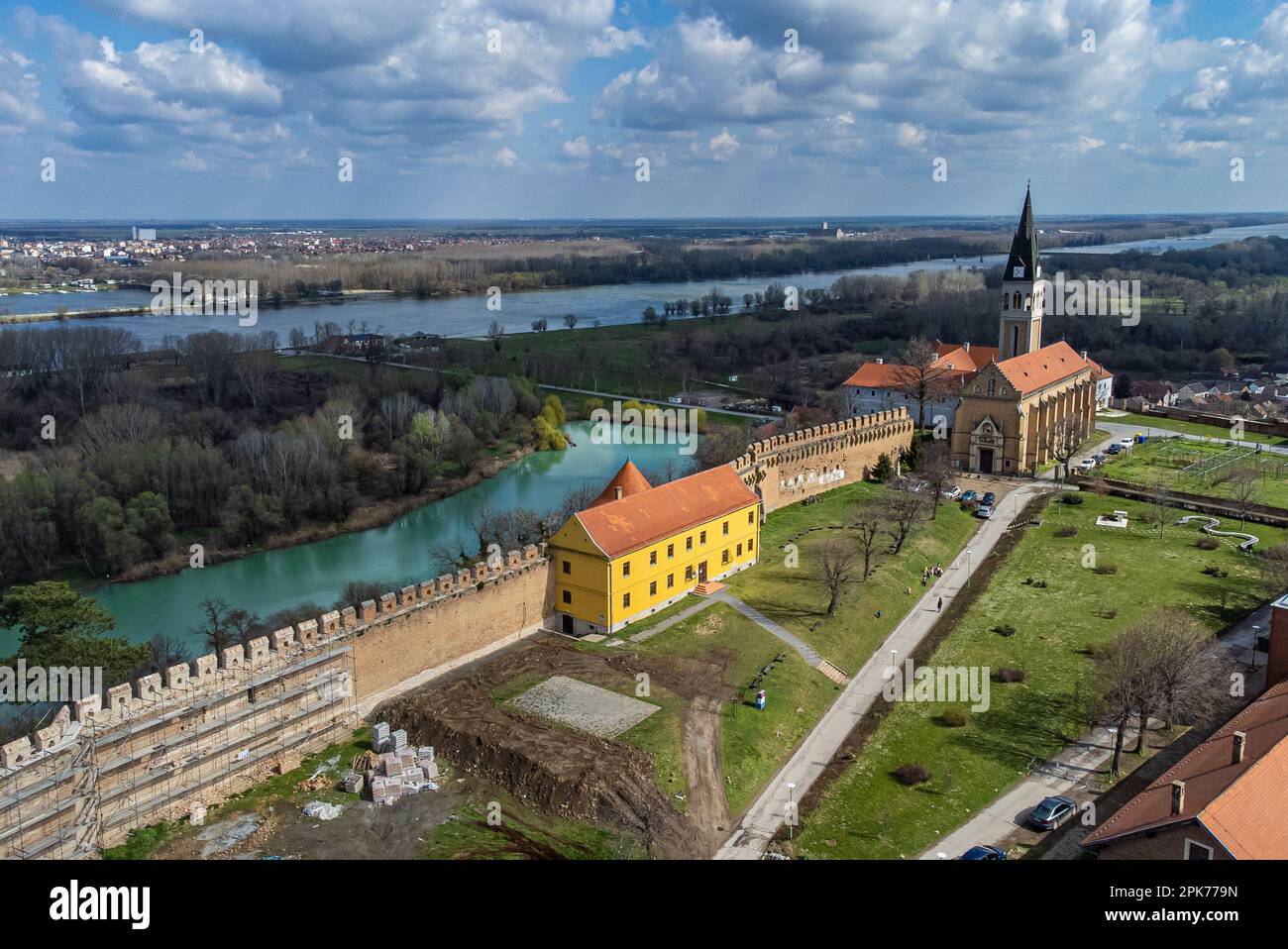 Aerial photo taken on March 16, 2023 shows Church of St. Ivan Kapistran ...