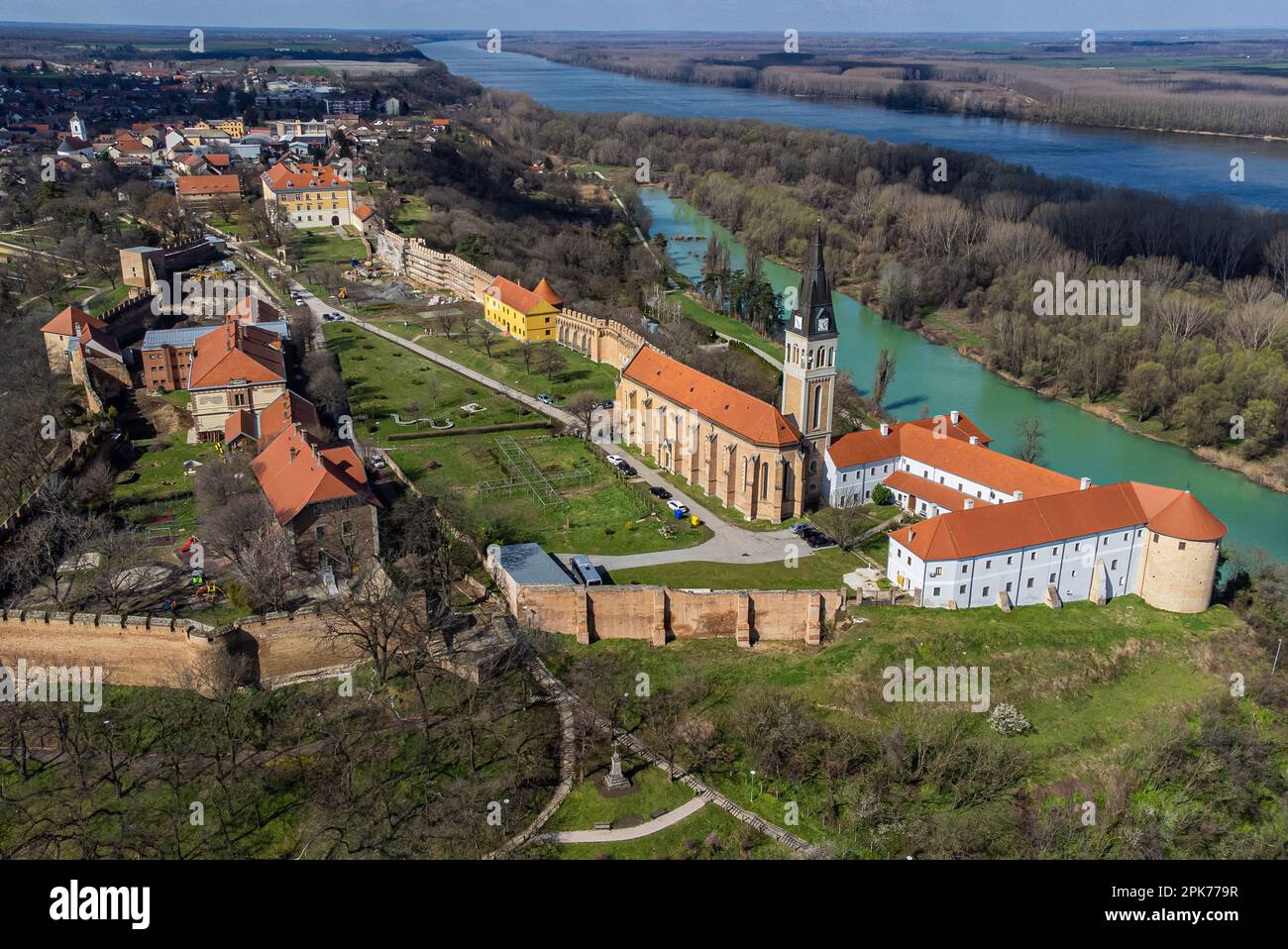 Aerial photo taken on March 16, 2023 shows Church of St. Ivan Kapistran ...