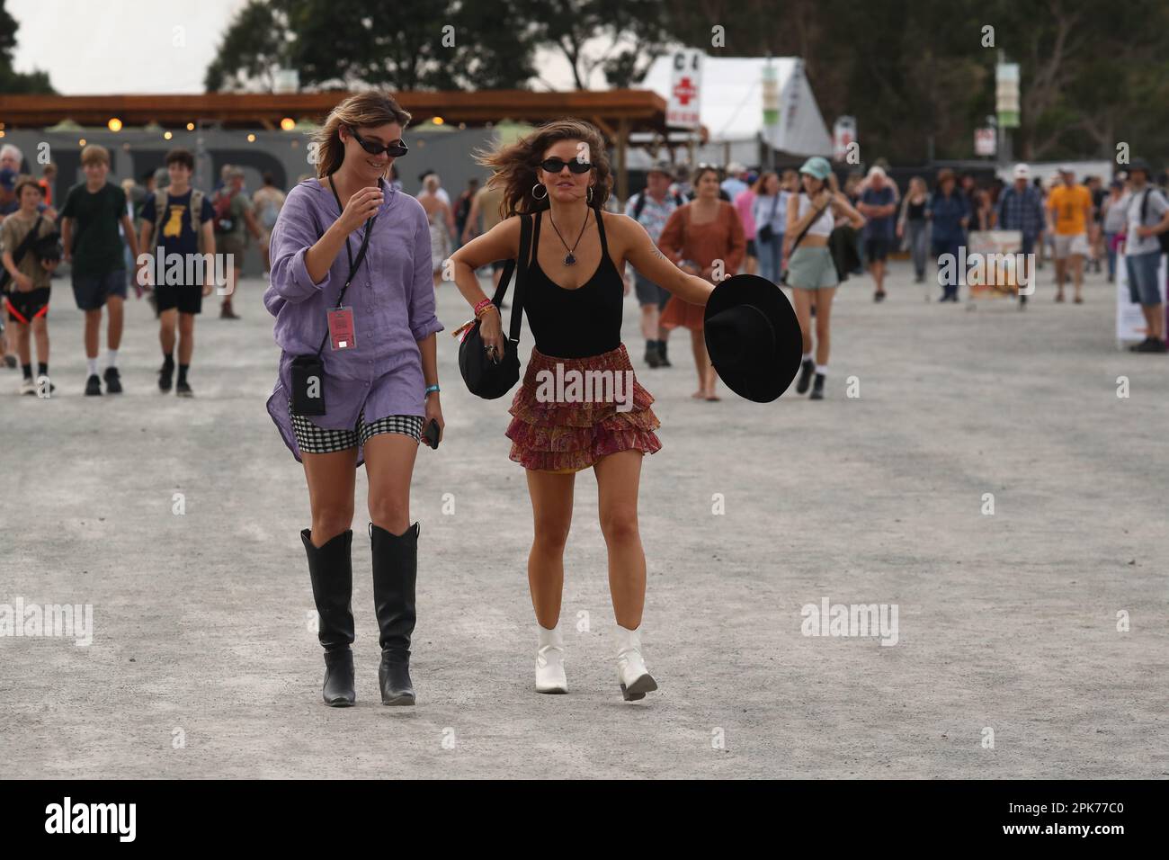 Festival goers enjoy the atmosphere during Bluesfest at Byron Events ...