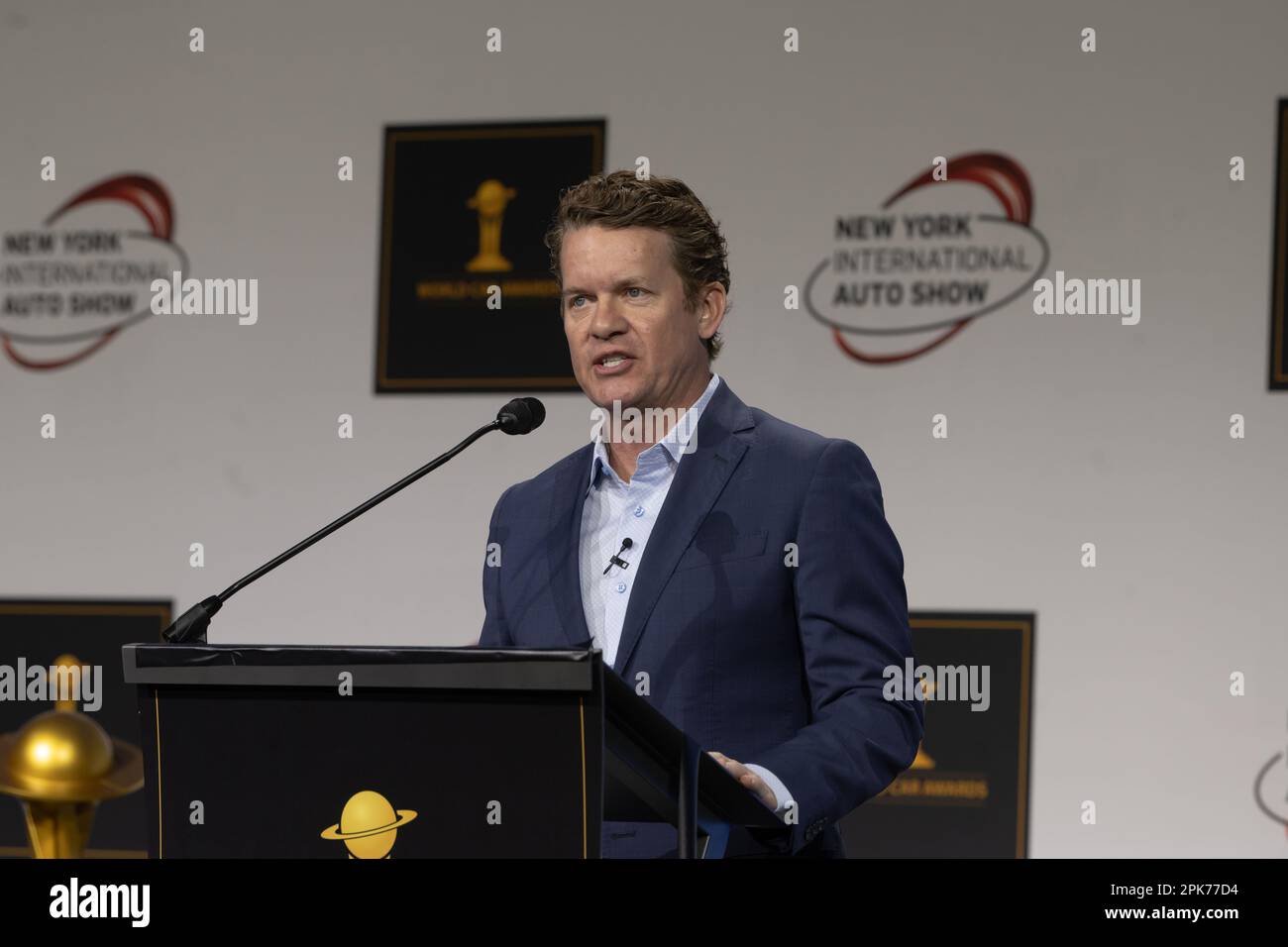 NEW YORK, NEW YORK - APRIL 05: Jason Stein attends the International Auto Show press preview at ...