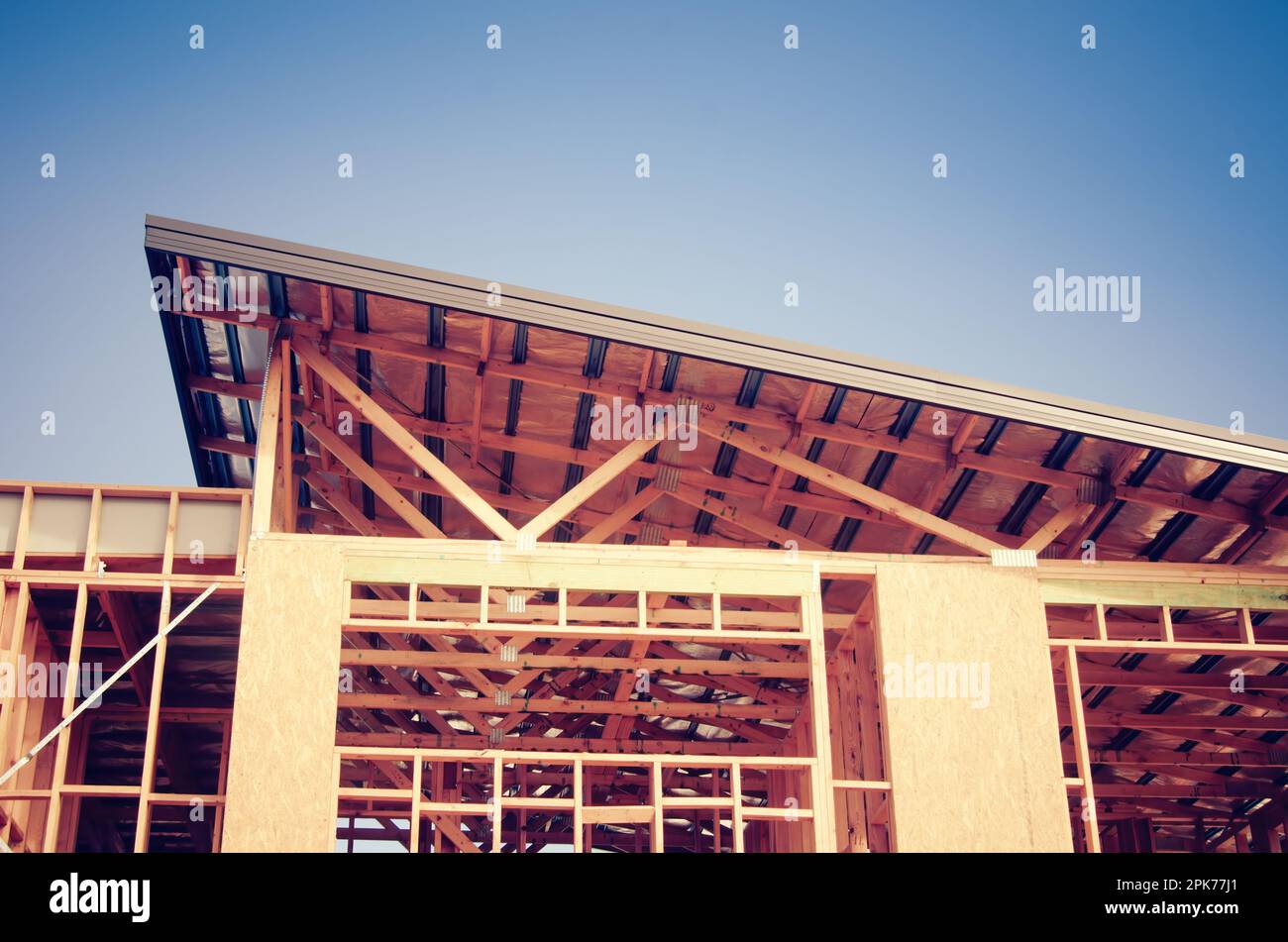 Detail of a partially built house on a construction site Stock Photo ...