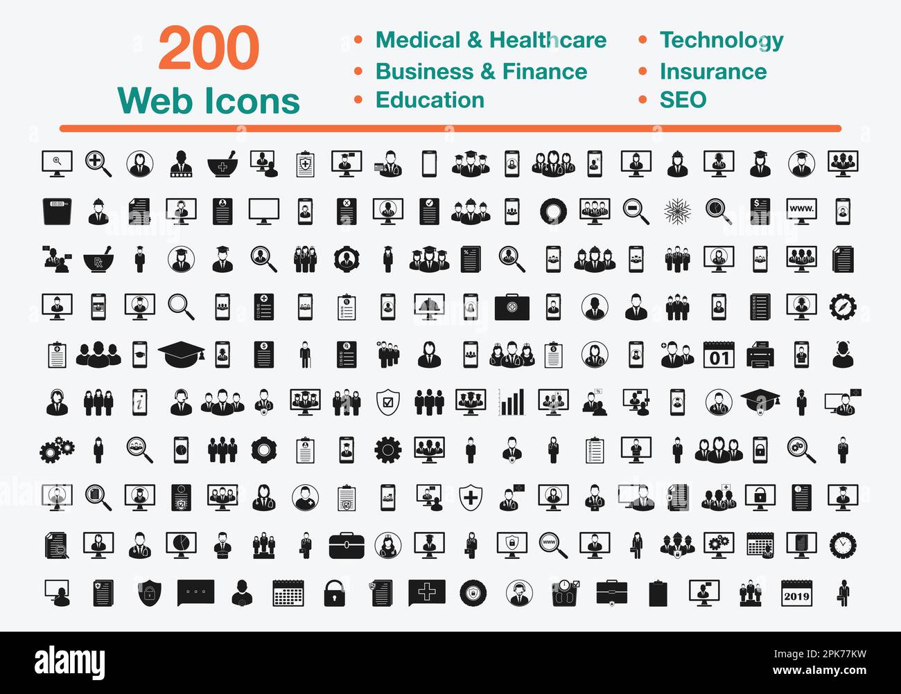Set of Universal Web Icons. Editable Vector EPS Symbol Illustration ...