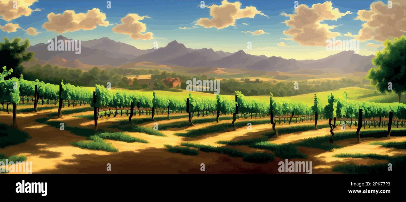 Bordeaux vineyard chateau Stock Vector Images - Alamy