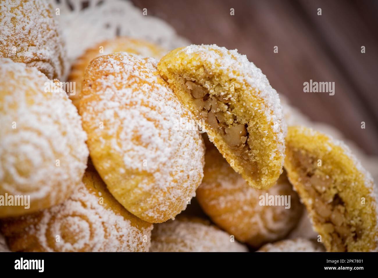 Traditional eid maamoul or mamoul cookies with dates, nuts, and jam ...