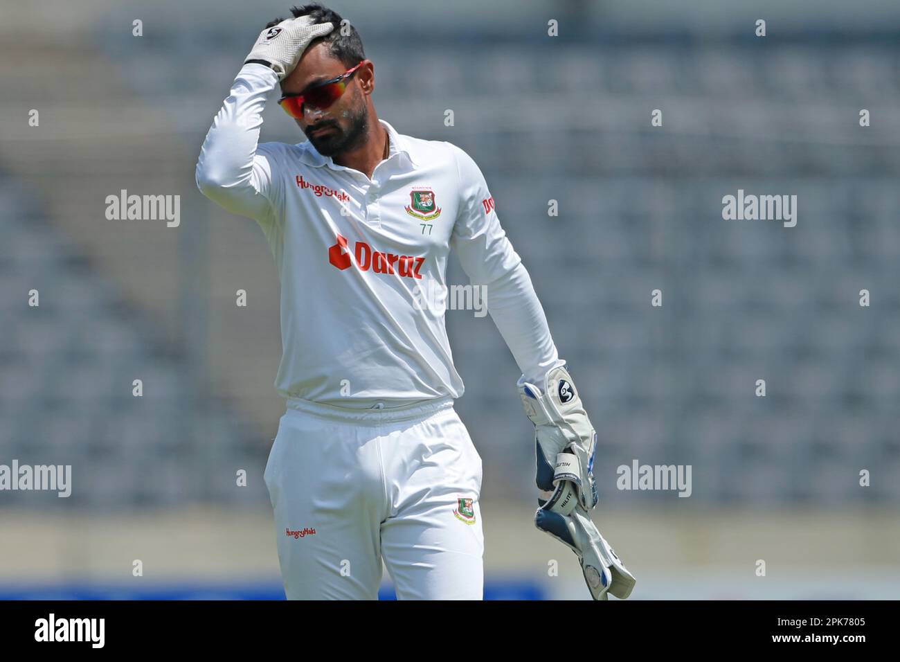Litton Kumar Das during the third day of the alone test match between ...