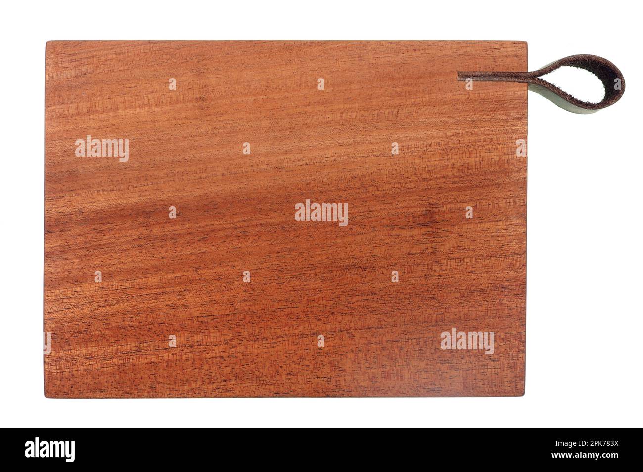 Square kitchen board made from mahagony wood. Iisolated on white Stock ...